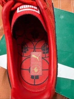 Puma | Shoes | Puma Red Suede Mens Lowtop Sneakers | Poshmark